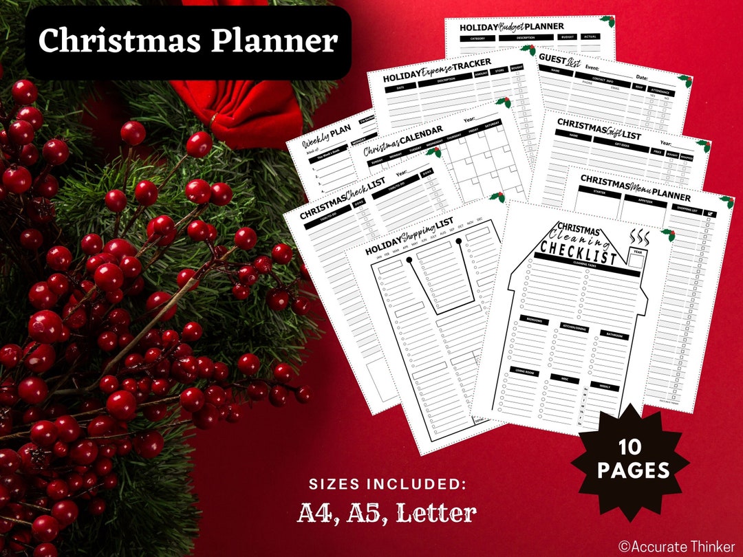 Christmas Planner Bundle | Holiday Planner | Christmas Templates ...