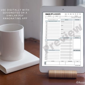 Daily Planner Printable | Undated Daily Page | Daily Organizer ...