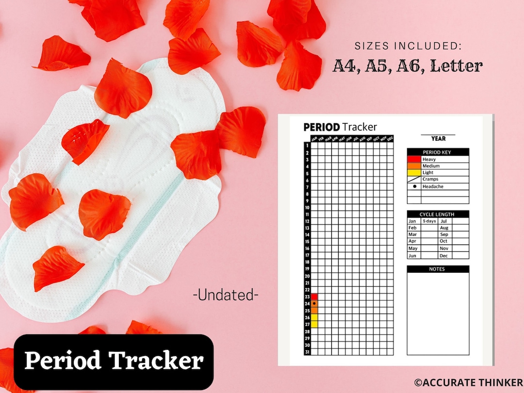Period Tracker Menstrual Chart Period Log Period Tracking Menstruation ...