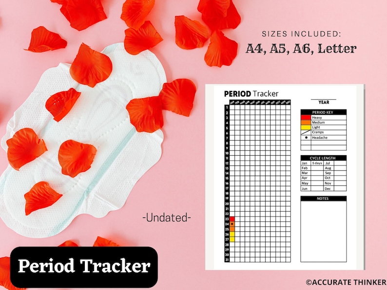 Period Tracker Menstrual Chart Period Log Period Tracking Menstruation ...