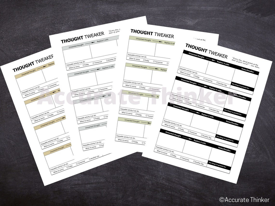 Thought Tweaker Printable | Anxiety & Intrusive Thought Reframing (PDF ...