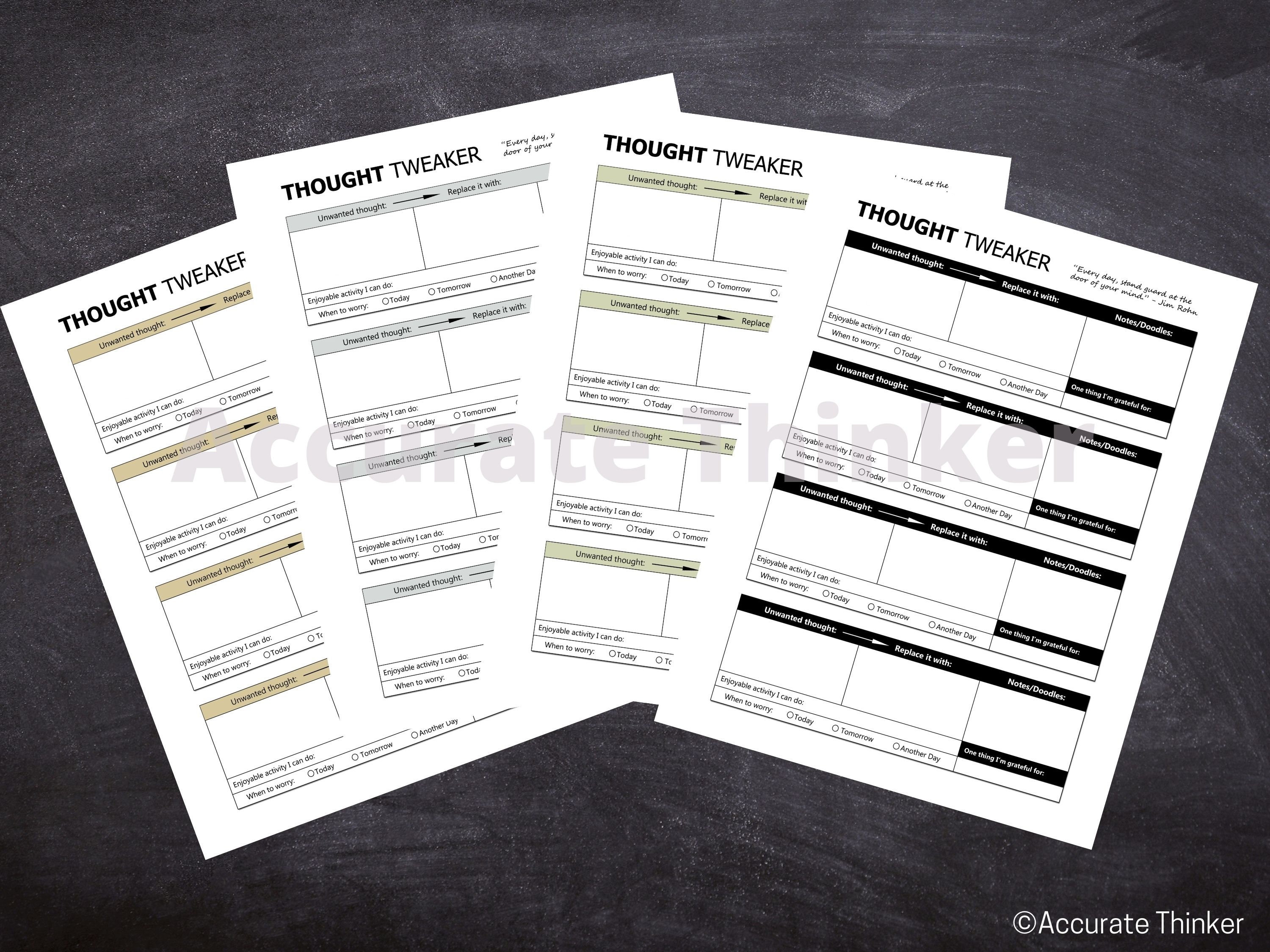 Thought Tweaker | Thought Log | Brain Dump | Thought Tracker | Reframe ...