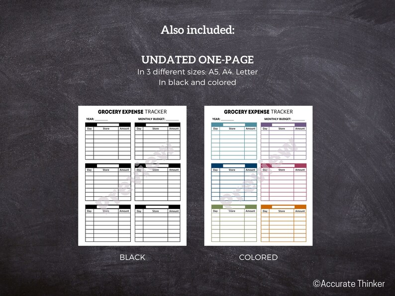 Grocery Expense Tracker | Grocery Tracker | Grocery Expense Log ...