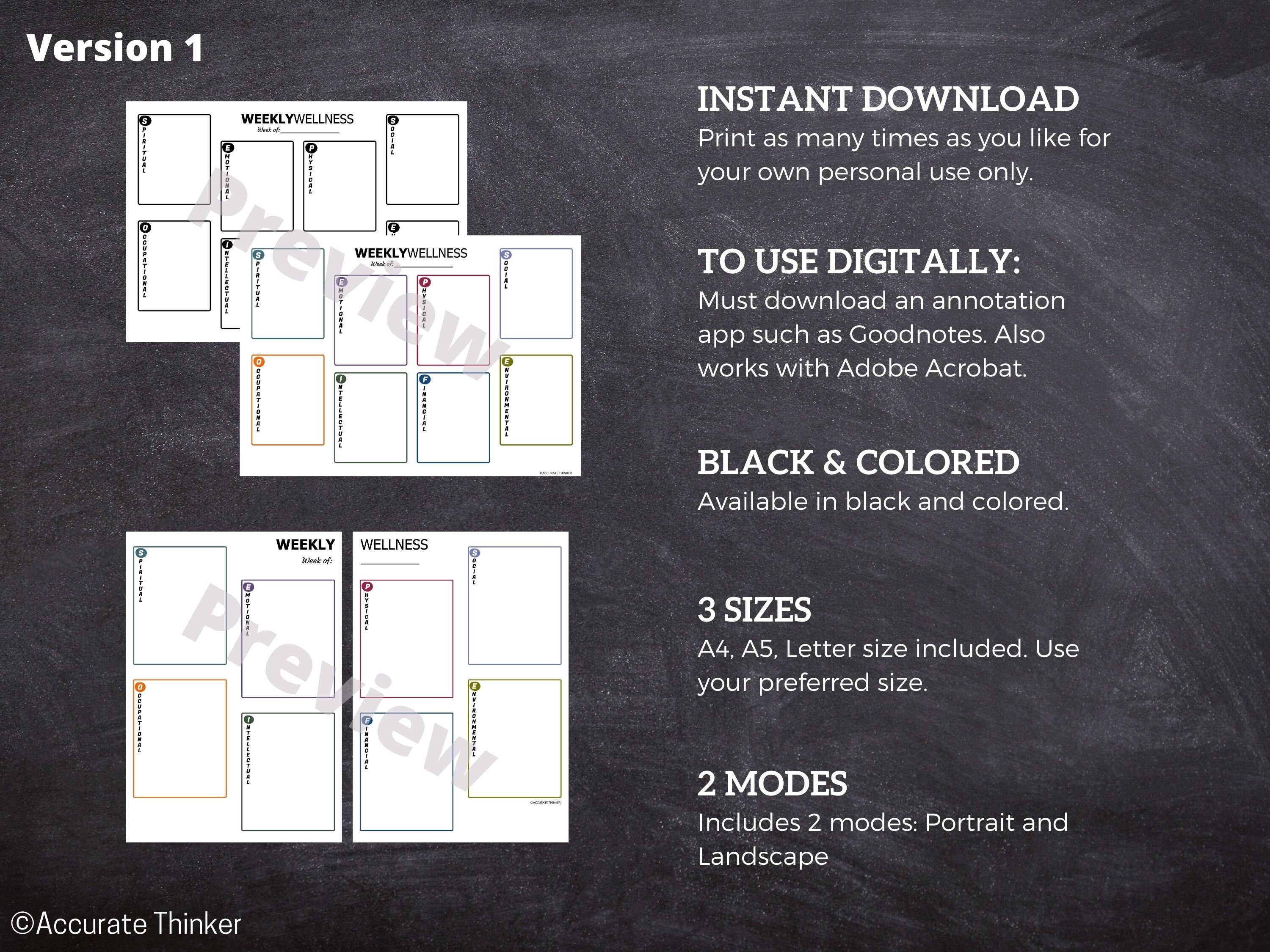 Weekly Wellness Tracker Weekly Self-care Self Care Planner - Etsy