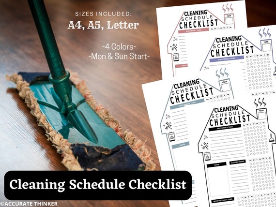 Cleaning Schedule Checklist Cleaning Tracker Daily Weekly - Etsy