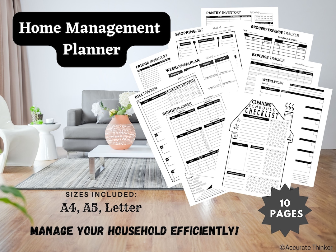 Home Management Planner | Household Planner | Home Maintenance Planner ...