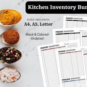 Kitchen Inventory Tracker Bundle | Fridge, Freezer, Pantry (printable ...