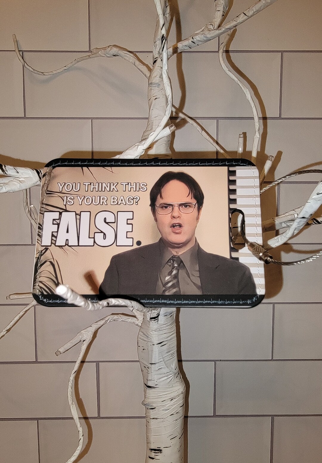 LEATHER Dwight Luggage, Identifier Tag (dwight)! - Etsy