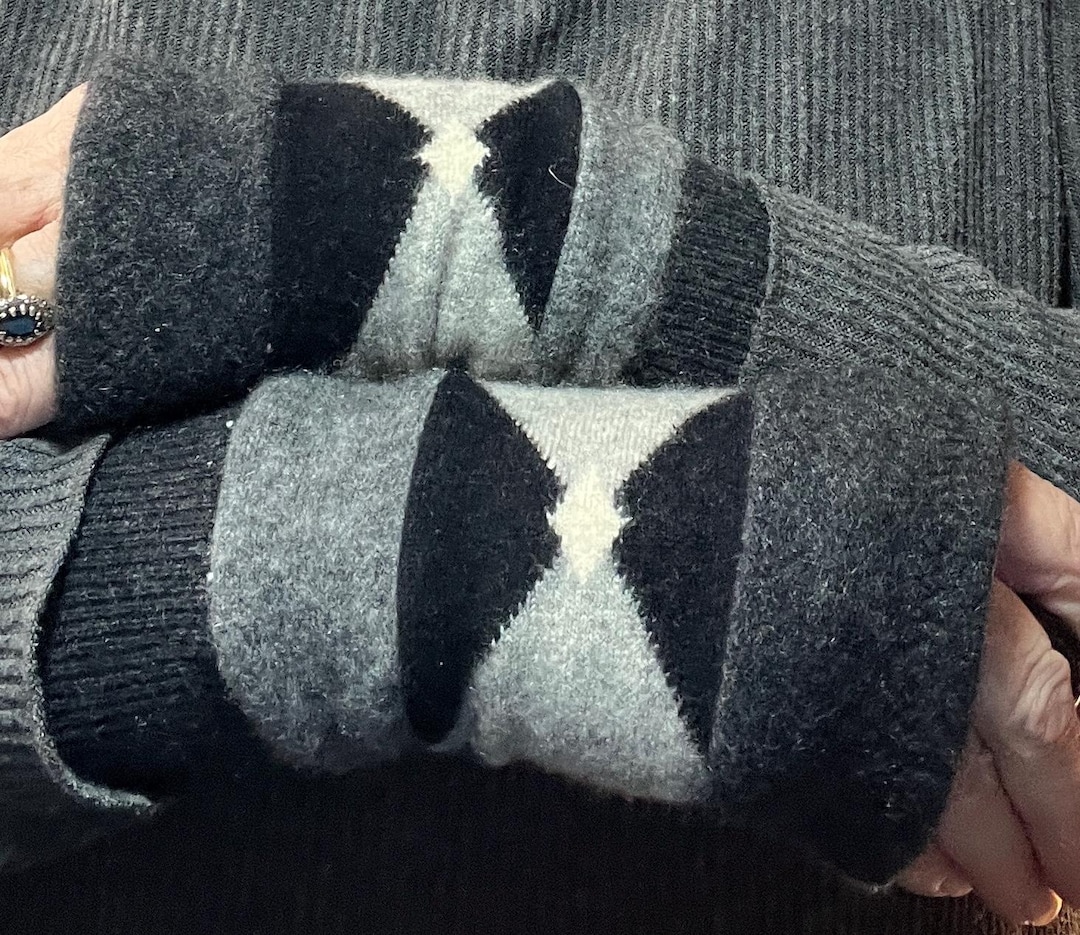 Patchwork Cashmere Wrist Warmers, Arm Warmers , Recycled Knitwear ...