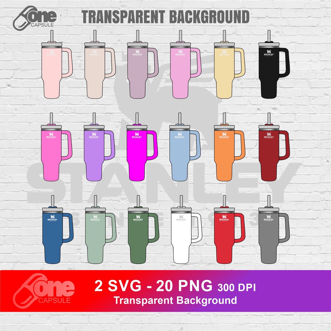 Stanley inspiriertes Tumbler Bundle SVG - PNG | Stanley Silhouette für ...