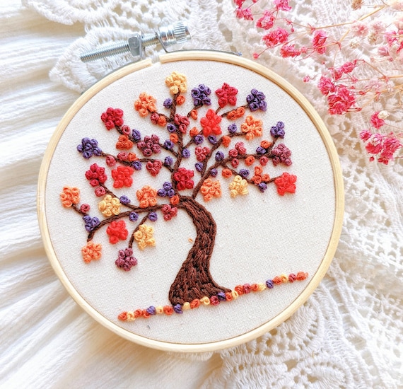 French Embroidery Designs Lilac French Knot Floral Embroidery Pattern