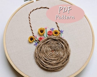PDF DIGITAL DOWNLOAD Only. Embroidery Pattern and Tutorial. Floral ...