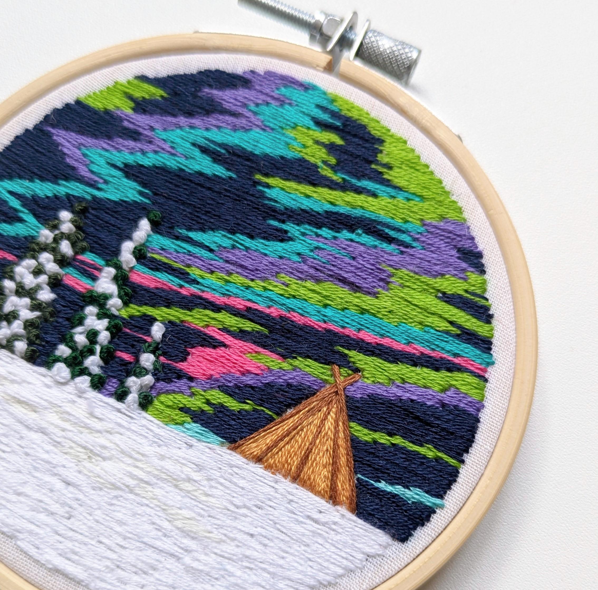 Northern Lights Aurora Borealis Embroidery Pattern PDF Download - Etsy