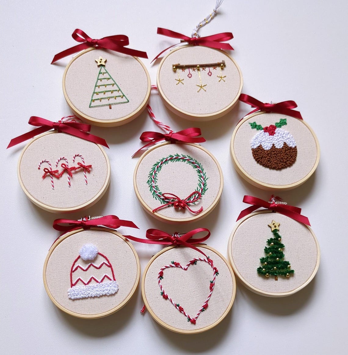 Christmas Tree Ornament Embroidery Pattern Bundle PDF Download - Etsy