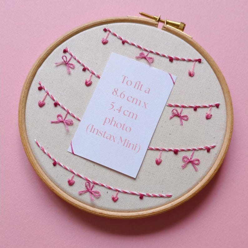 Valentine's Embroidery Photo Frame, PDF Pattern, Instax Mini Polaroid ...