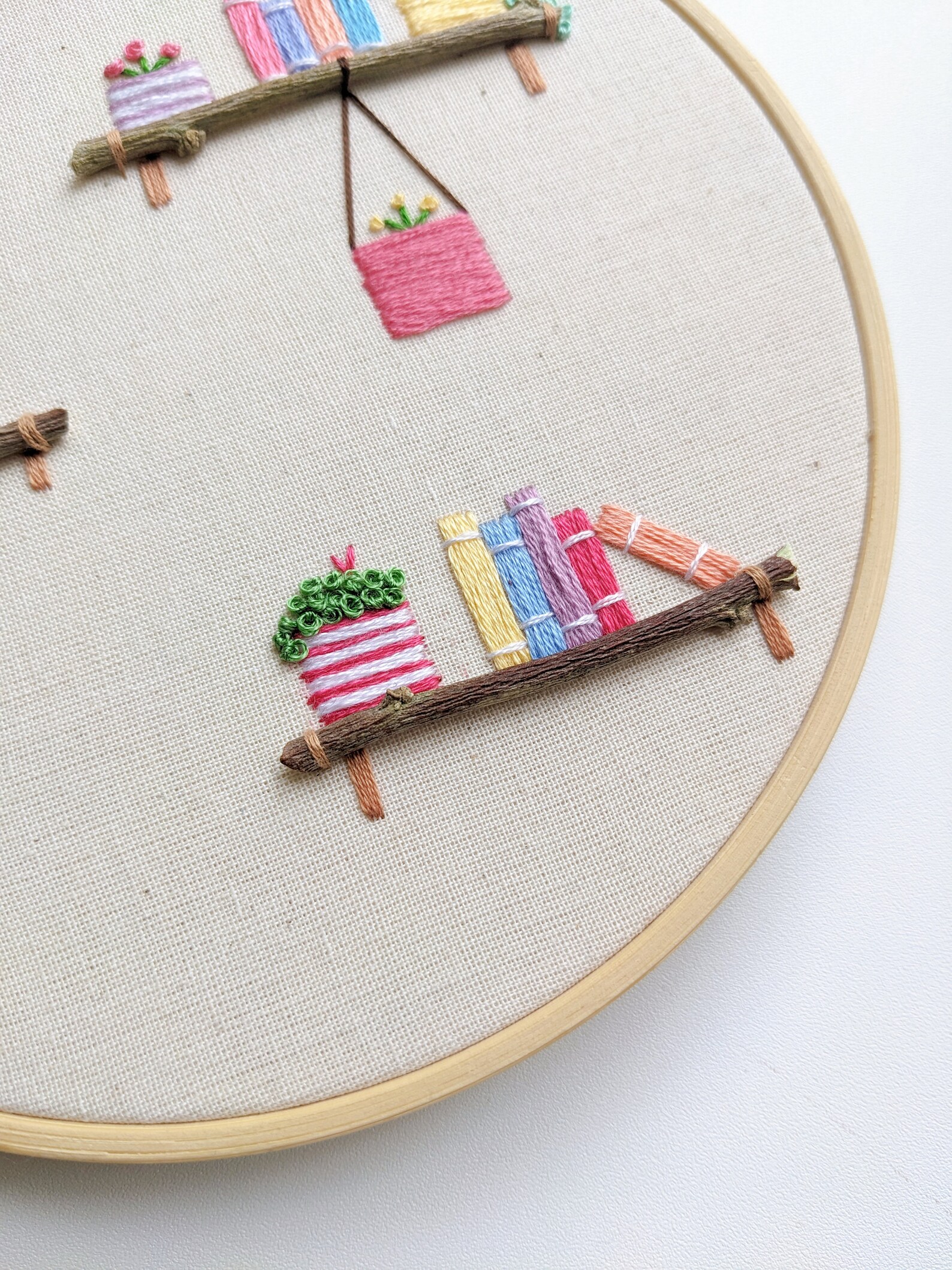 Bookshelf Embroidery Pattern PDF Download - Etsy