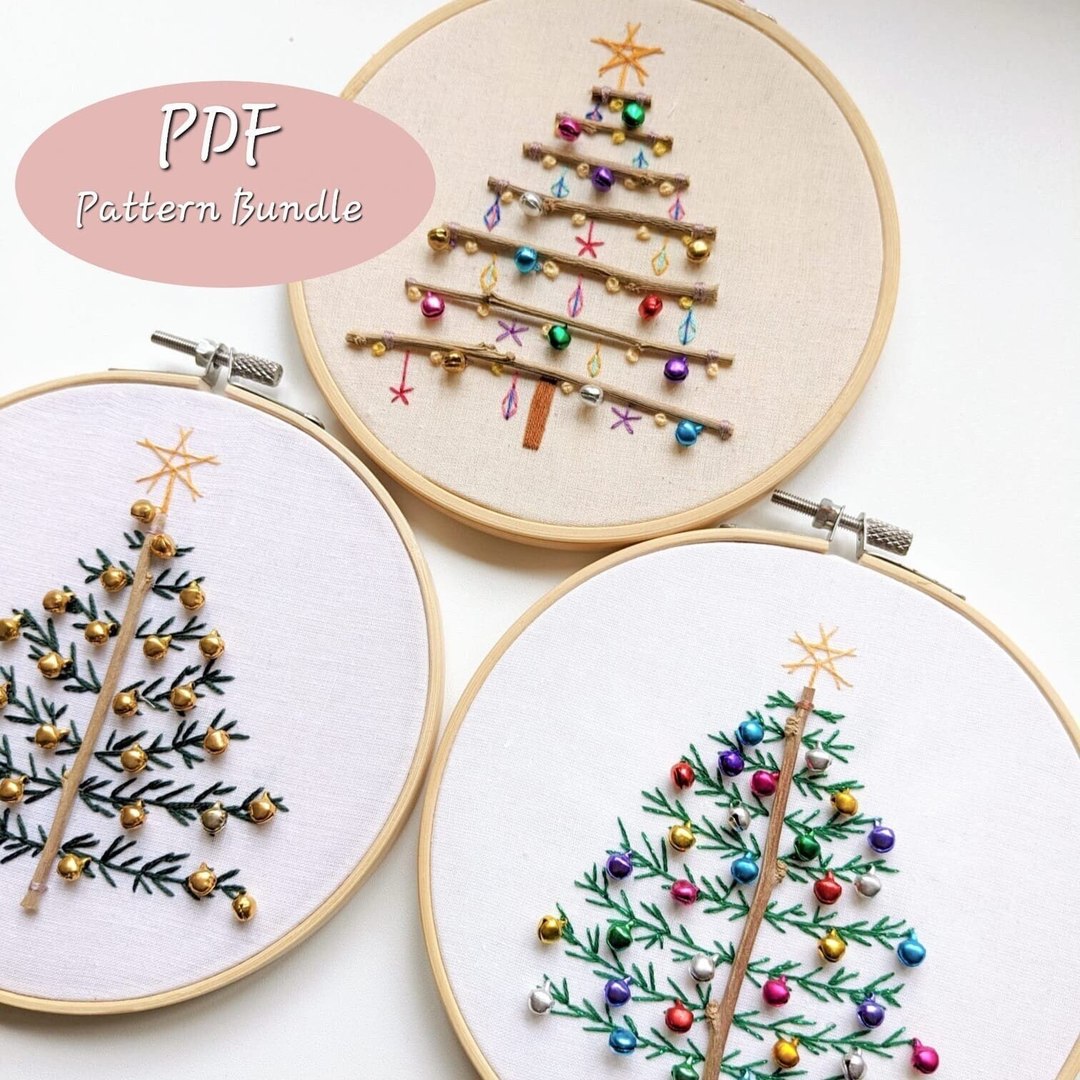 Christmas Embroidery Pattern Bundle by the Gingham Fox - Etsy