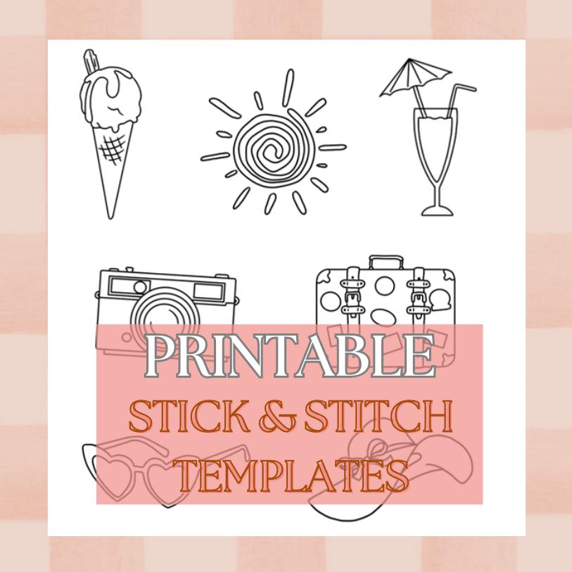 Printable Summer Stick and Stitch Embroidery Templates, PDF Download ...