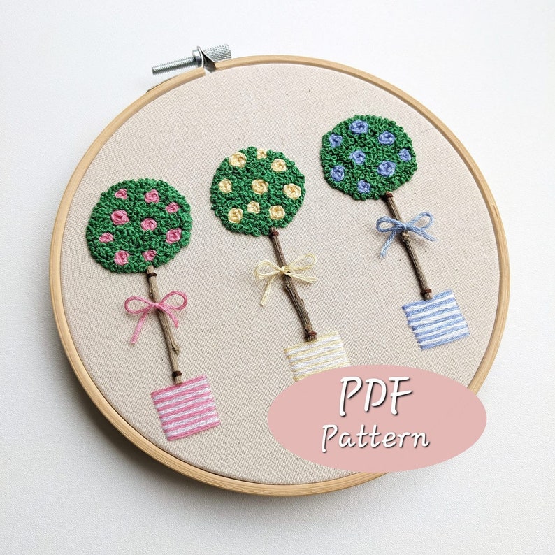 Spring Trees Embroidery Pattern PDF Download - Etsy