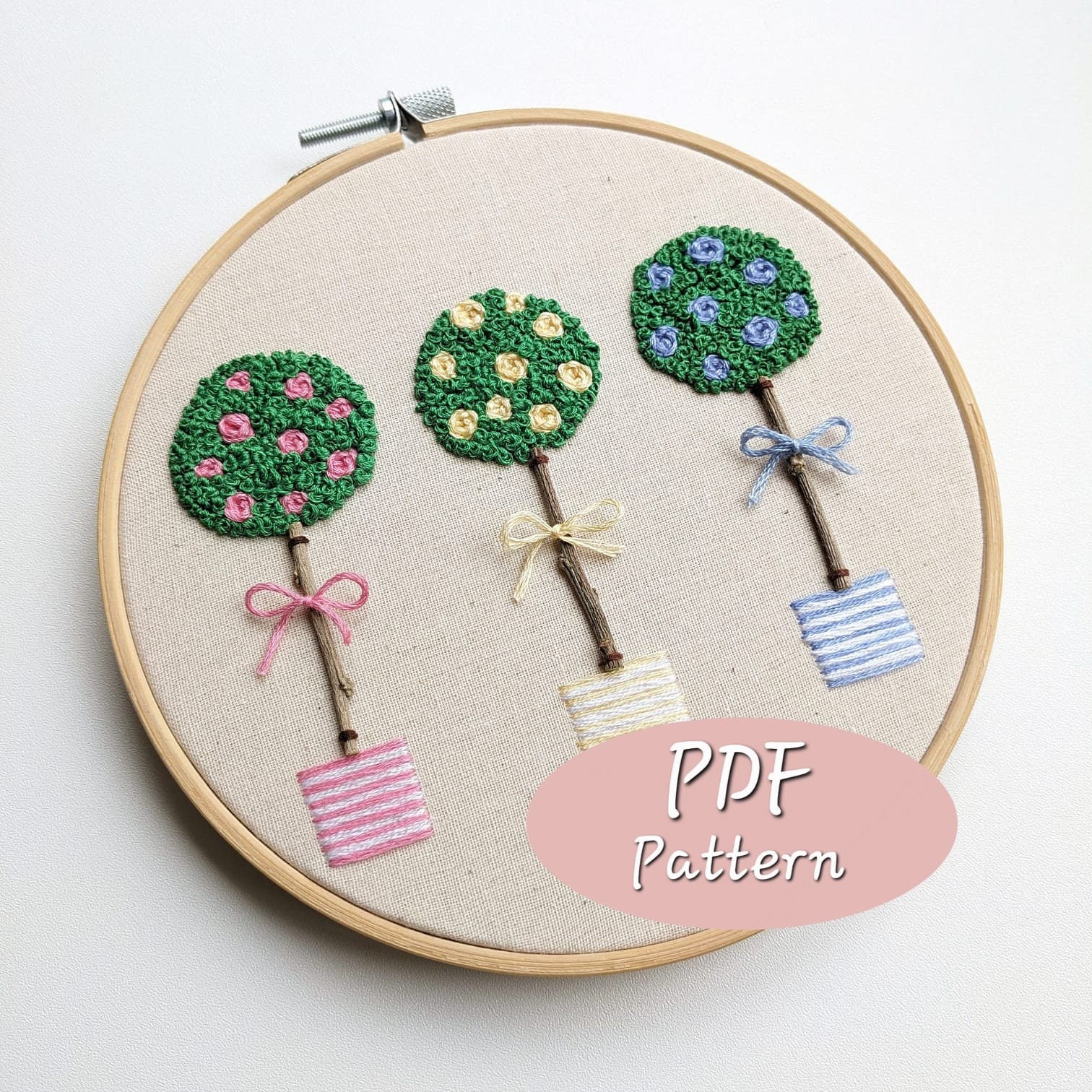 Spring Trees Embroidery Pattern PDF Download - Etsy