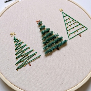 Christmas Trees Embroidery Pattern PDF Download, Hand Embroidery ...