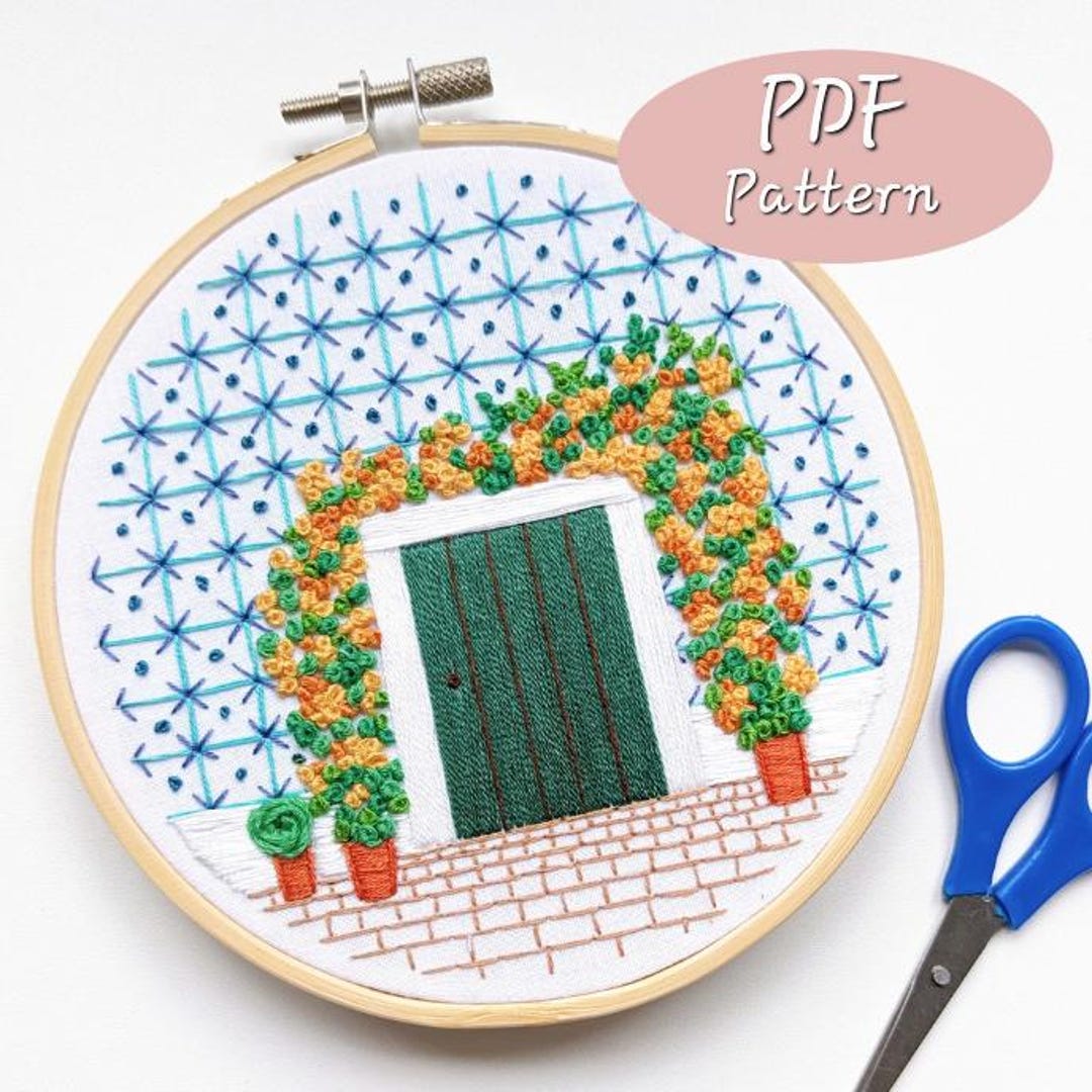 Tiled Doorway Embroidery Pattern PDF Download, Hand Embroidery - Etsy