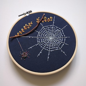 Halloween Cobweb Spider Embroidery Pattern PDF Download, Halloween ...