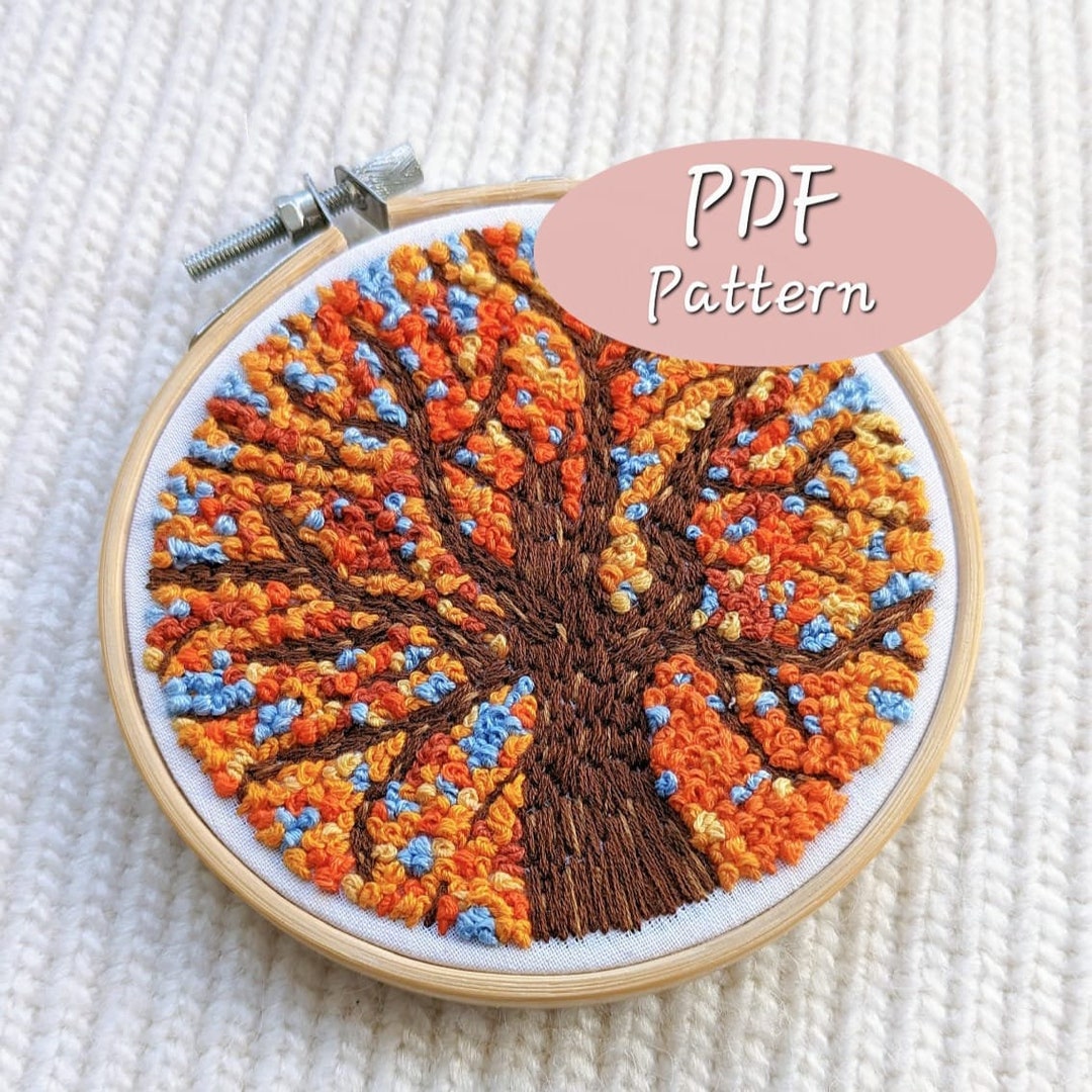 Autumn Leaves Fall Embroidery Pattern PDF Download - Etsy