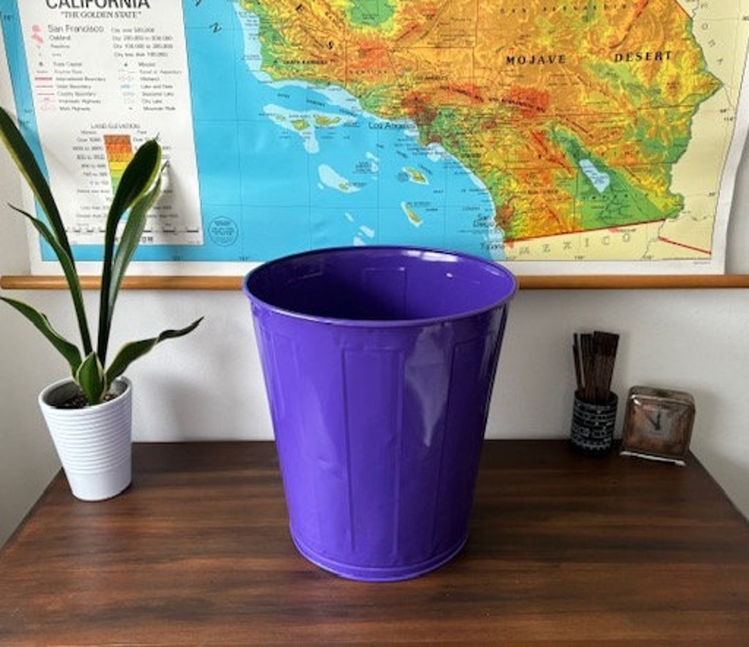 Refurbished Vintage Metal Trash Can - Deep Purple *FREE SHIPPING* - Etsy