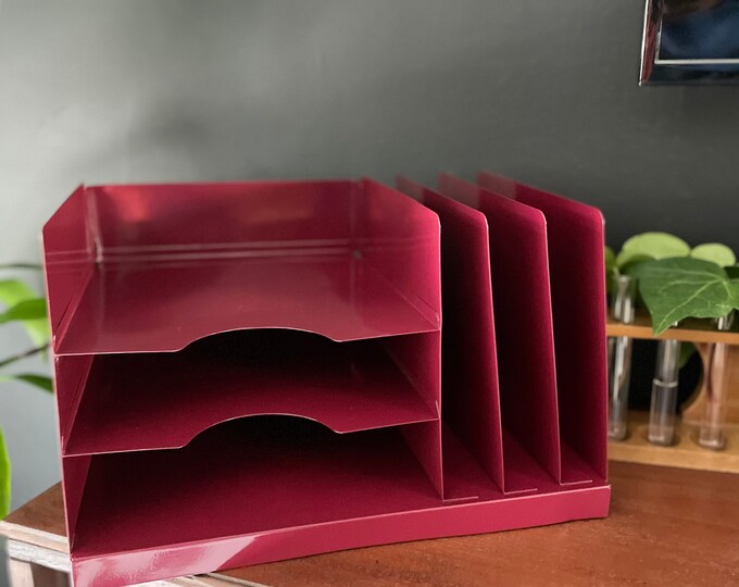 Lit-ning Dual Direction and Multi -tier Vintage Desk Organizer and File ...