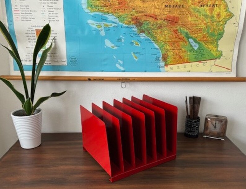 Refurbished Vintage 6 Slot File Organizer Cherry Red FREE SHIPPING - Etsy