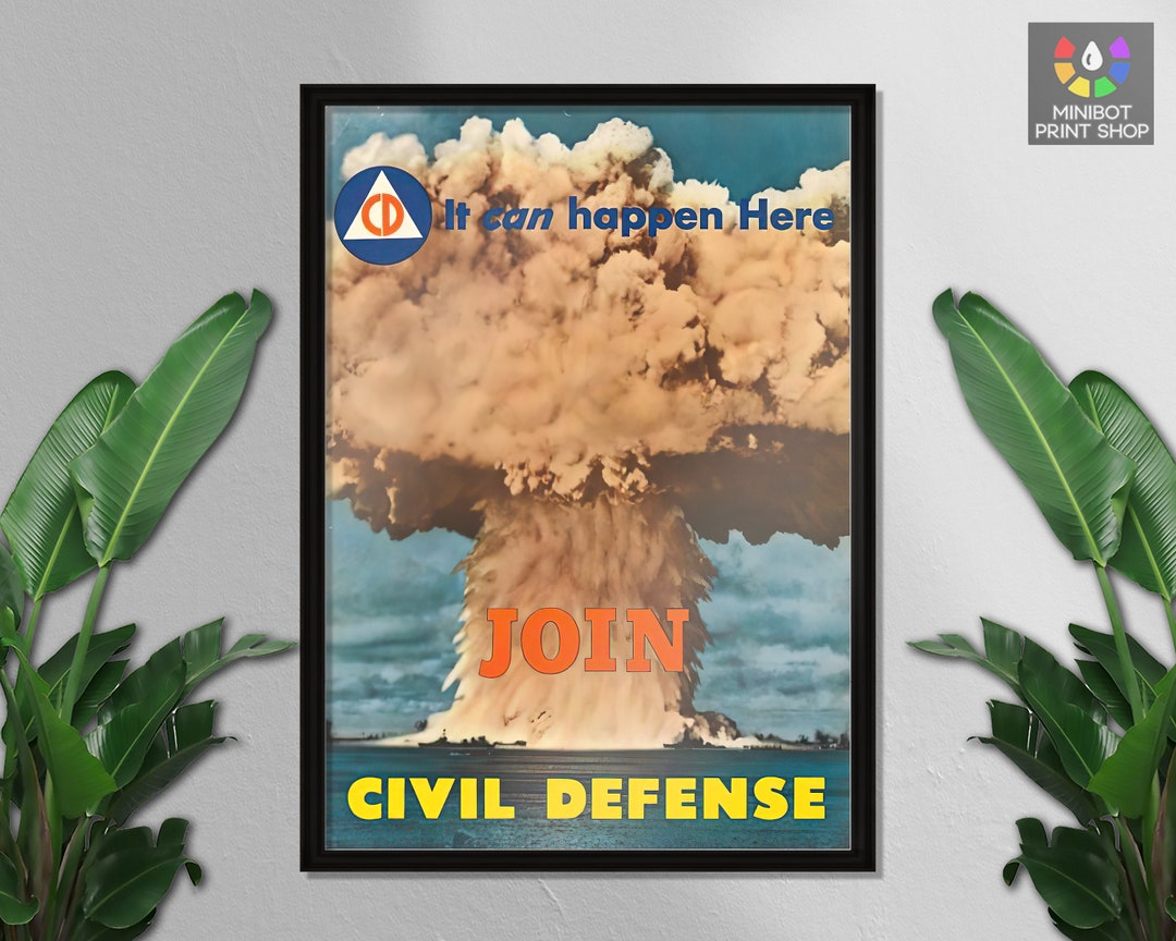 Vintage Radioactive Fallout Poster, Nuclear Explosion, Atomic Bomb ...
