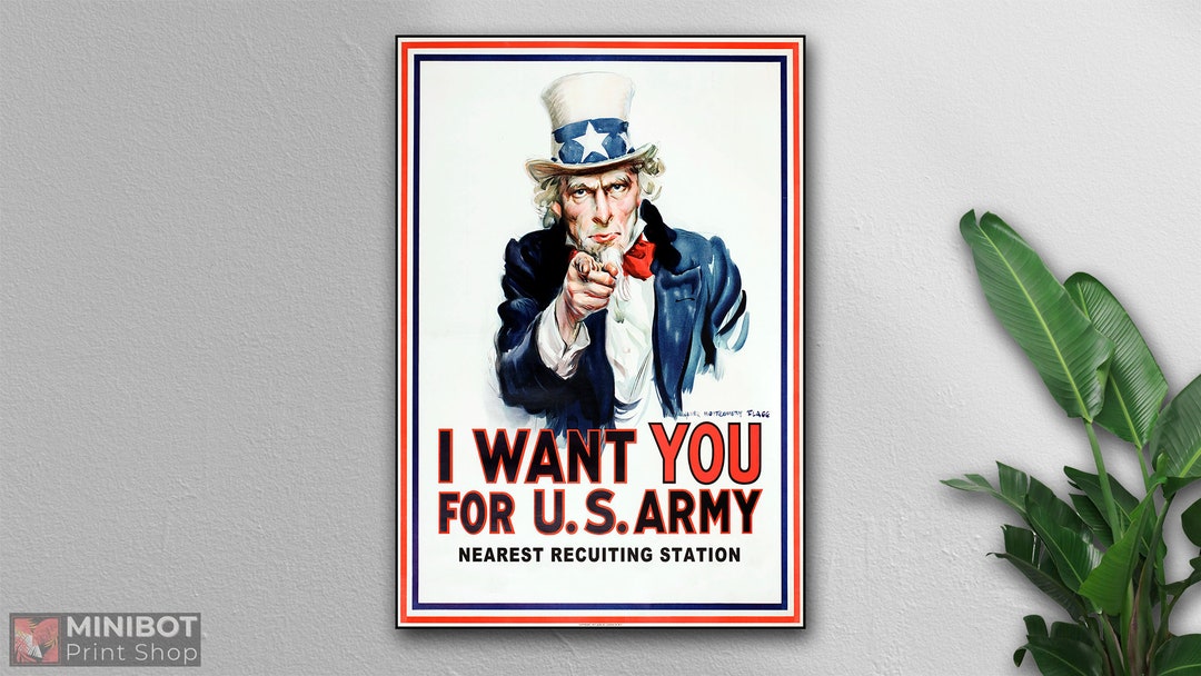 I Want You U.S Army War Propaganda Poster on Paper or Canvas - Etsy