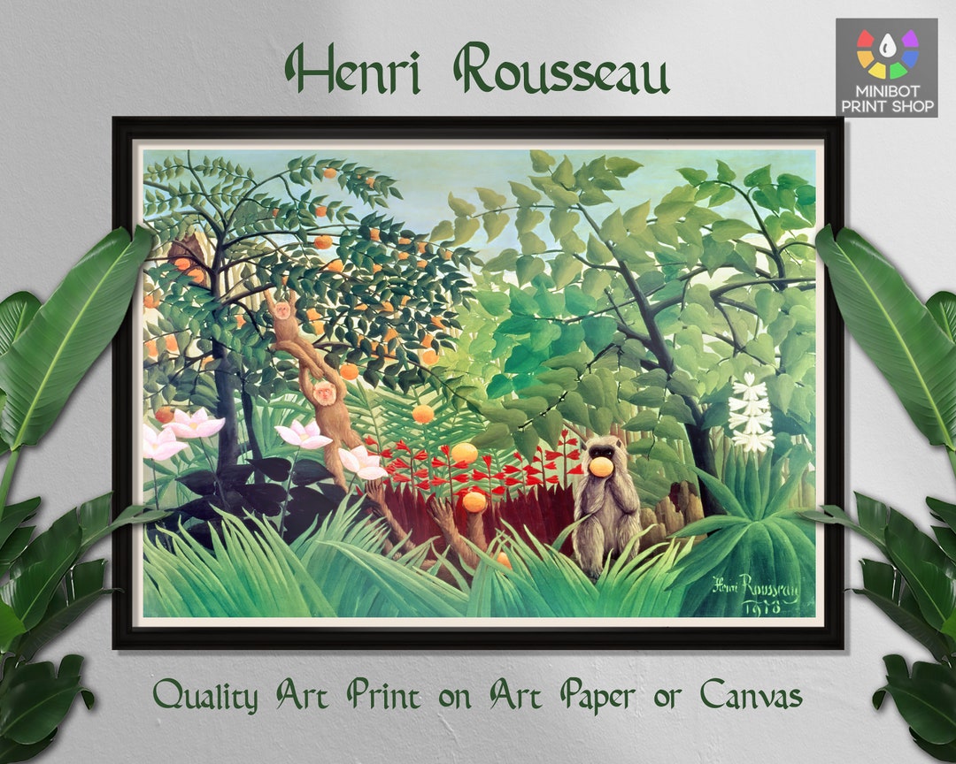 Henri Rousseau Exotic Landscape Art Print: Vintage Primitivism Poster ...