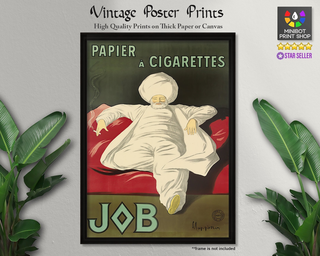 French Vintage Art Poster: Job Cigarettes Advertising Print - Etsy