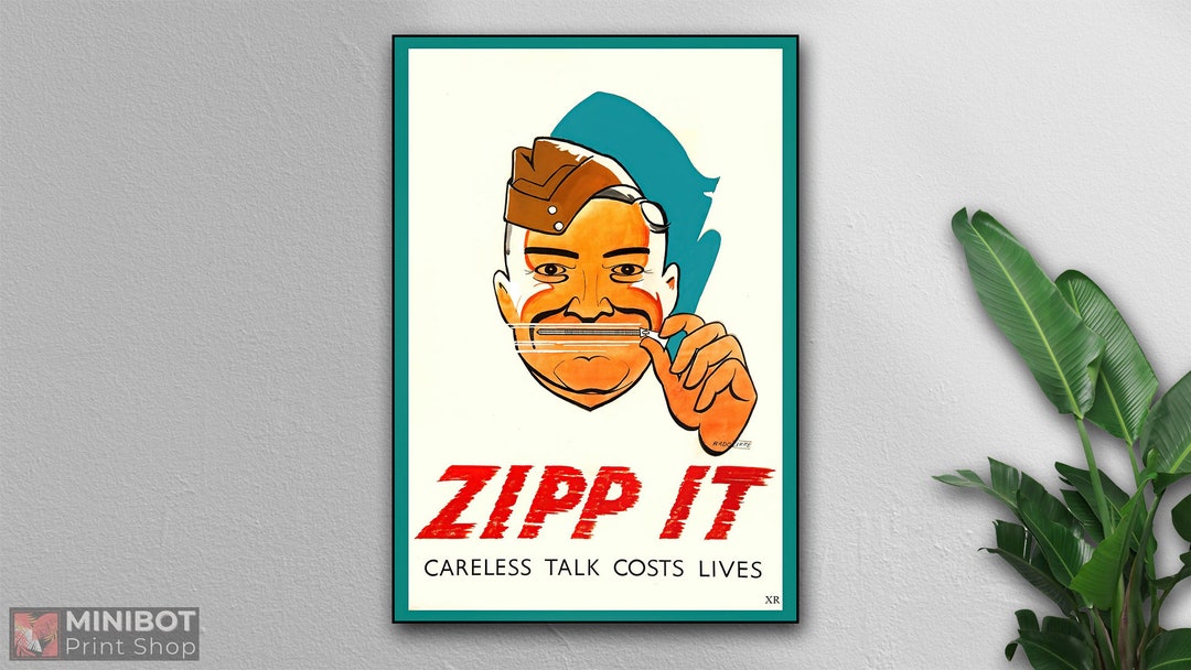 Zipp It War Propaganda Poster on Paper or Canvas - Etsy