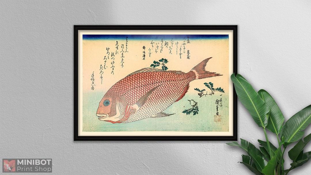 Sea Bream and Sansho Pepper Fish - Japanese Woodblock Art Print - on ...