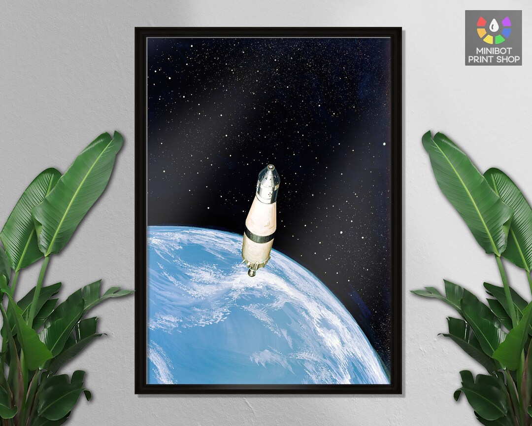 Space Poster, NASA Space Shuttle, Apollo 8, Spaceship Launch, Kennedy ...