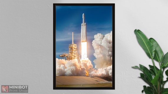 Spacex Falcon Heavy Launch Poster on Paper or Canvas Wall - Etsy