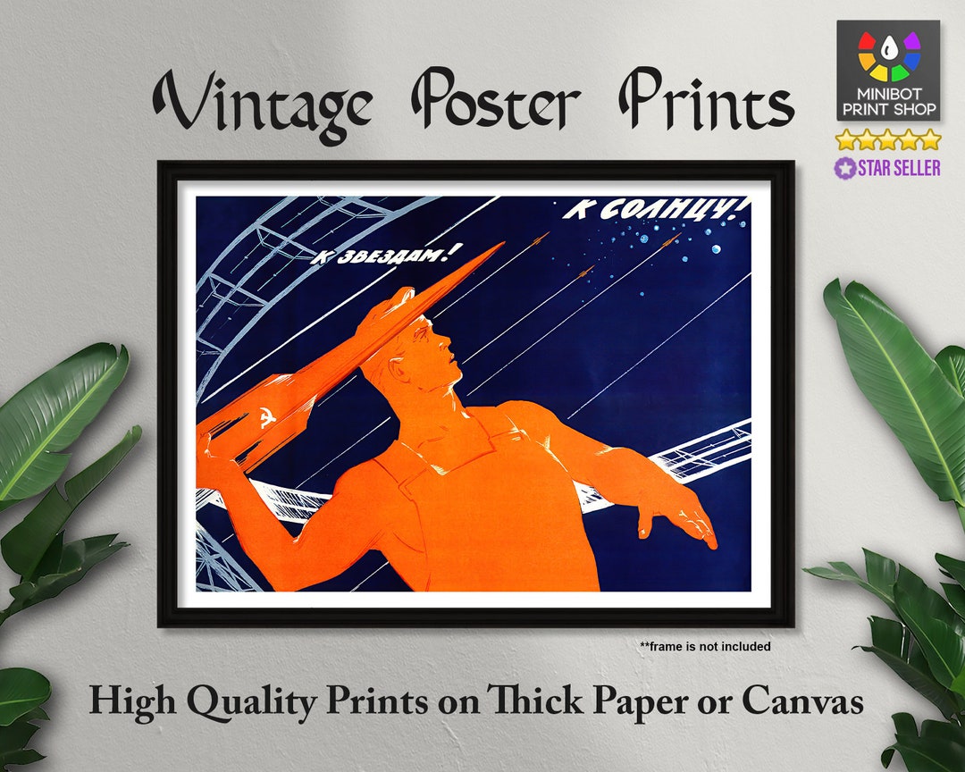 Soviet Propaganda Posters,space Retro Poster,russian Propaganda,soviet ...