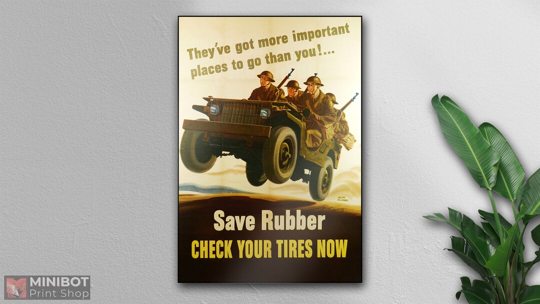 Save Rubber - War Propaganda Poster - on Paper or Canvas - Etsy