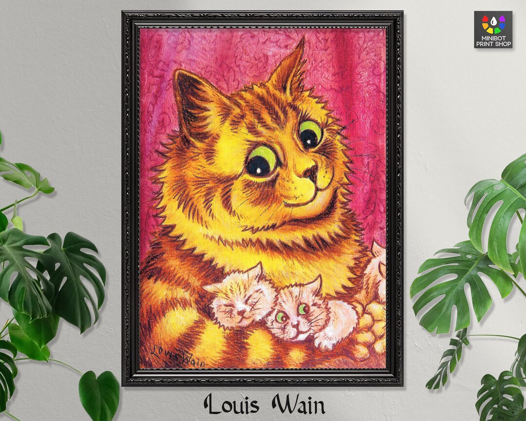 Louis Wain Cat Art Print: Psychedelic Vintage Cat Poster - Etsy