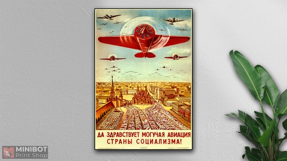 Soviet Aircraft War Propaganda Poster on Paper or Canvas - Etsy