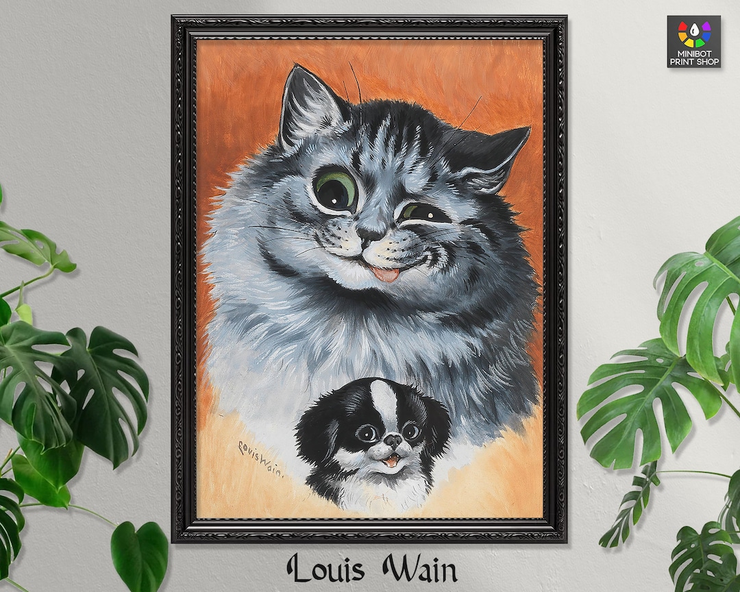 Art Print by Louis Wain, Psychedelic Cats, Classic Art Print, Trippy ...