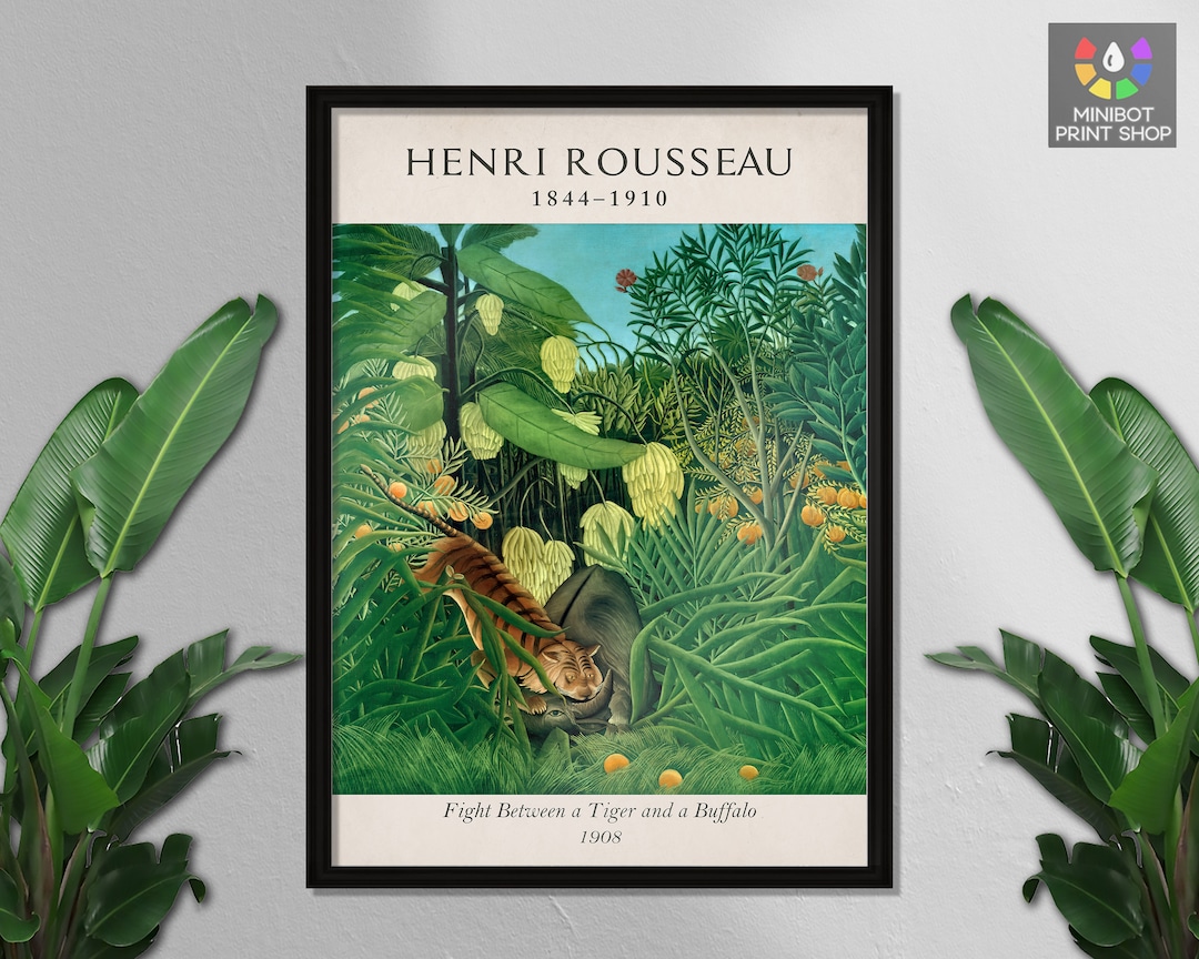 Henri Rousseau Tiger Vs Buffalo Print: Vintage Naive Art Poster - Etsy