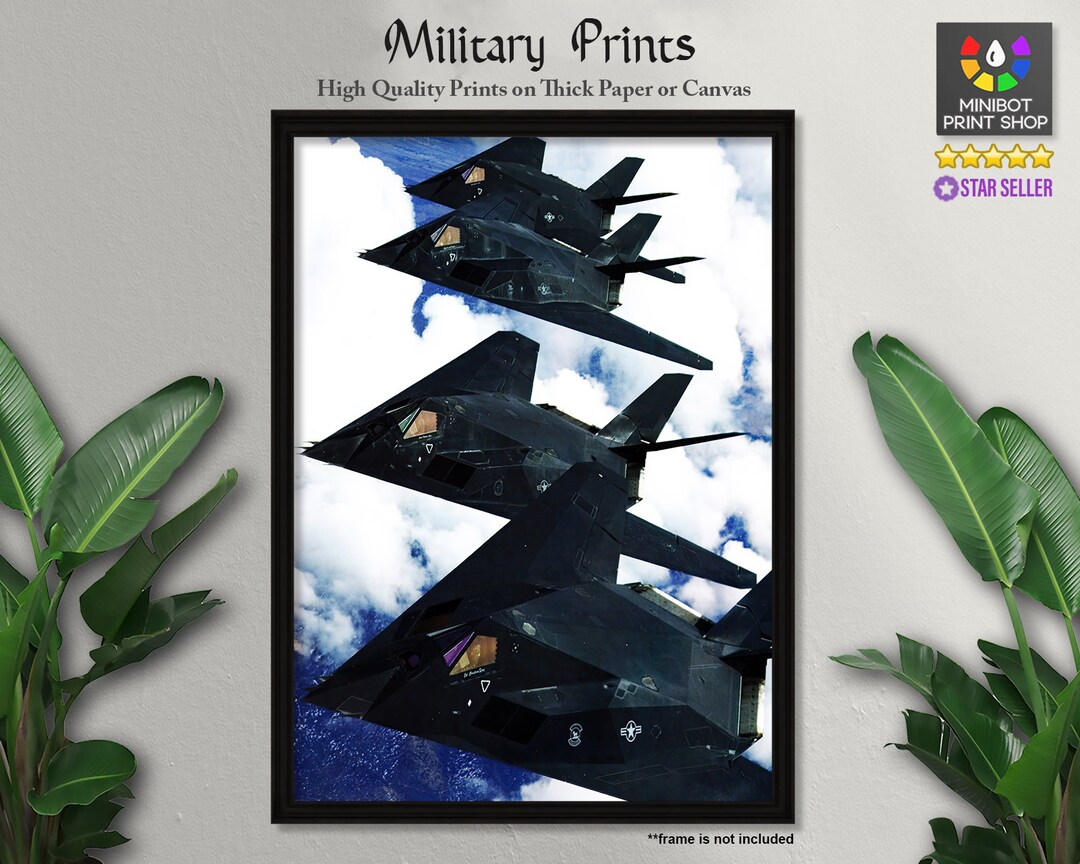 F-117 Nighthawk, Military Wall Decor, Poster, Stealth Bomber Warplane ...