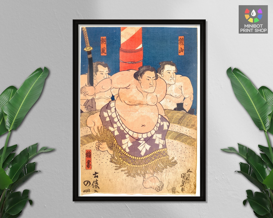 Utagawa Kunisada Sumo Print: Japanese Woodblock Art on Canvas - Etsy