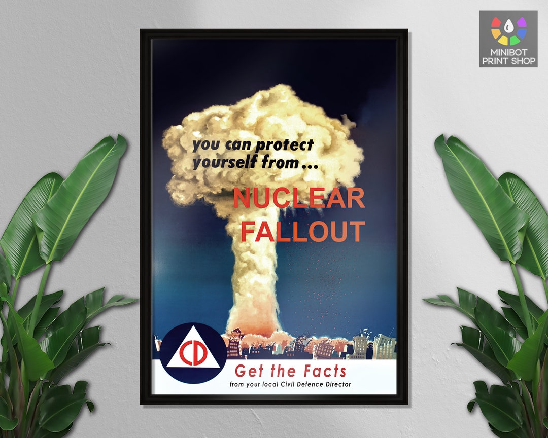 Vintage Radioactive Fallout Poster, Nuclear Explosion, Atomic Bomb ...