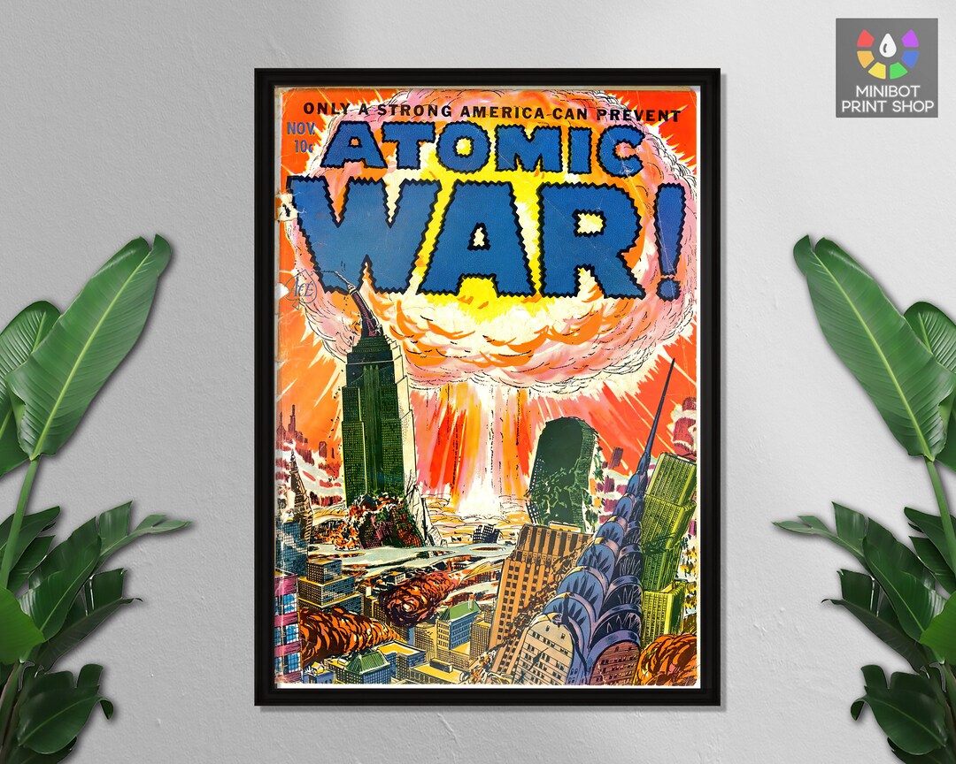 Comic Book Cover Print, Atomic Bomb, Nuclear Explosion, Radiation ...