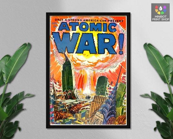 Comic Book Cover Print Atomic Bomb Nuclear Explosion - Etsy